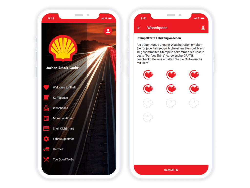 Stempelkarten-App: digitales Bonusprogramm von Shell - AppYourself