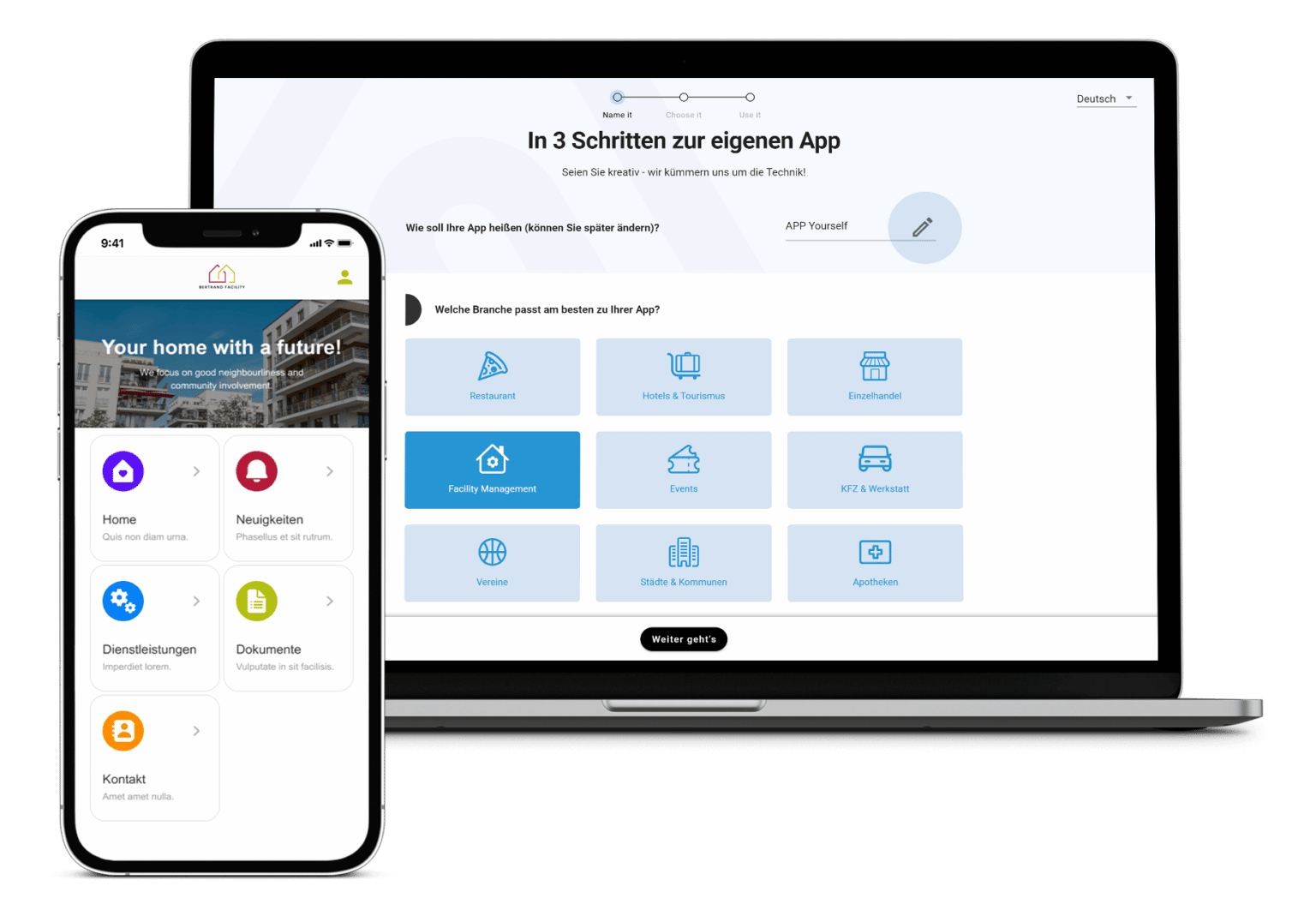 App maker for iPhone, Android and Progressive Web Apps - AppYourself
